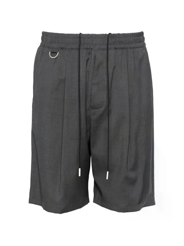 LOW BRAND Drawstring D-ring Shorts - Grey