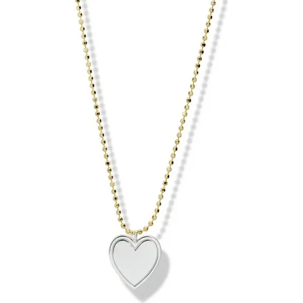 Argento Vivo Heart Pendant Necklace - Gold/sil