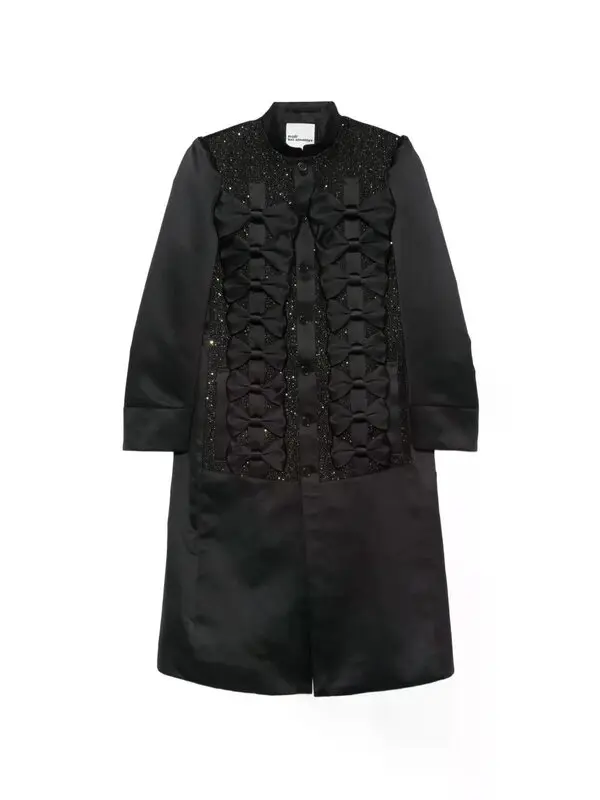 Noir Kei Ninomiya Sequin-embellished Bow-detail Coat