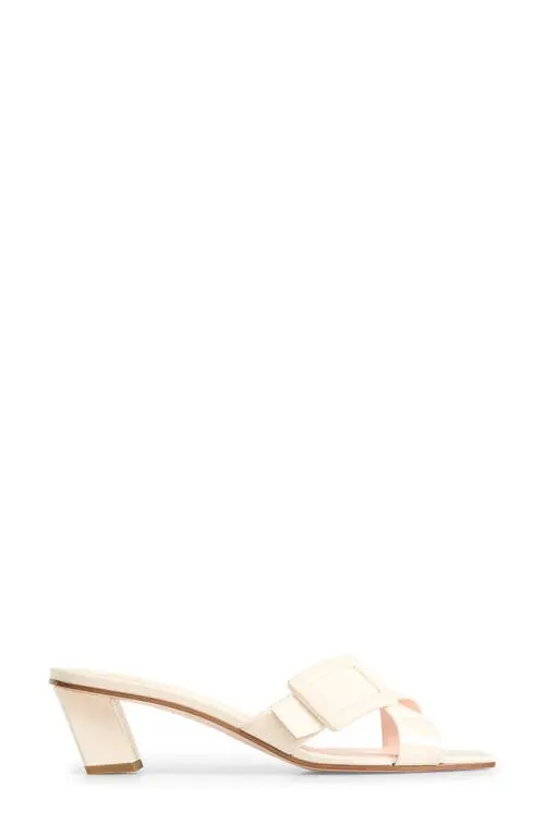 ROGER VIVIER Belle Vivier Crisscross Strap Block Heel Sandal - Cire