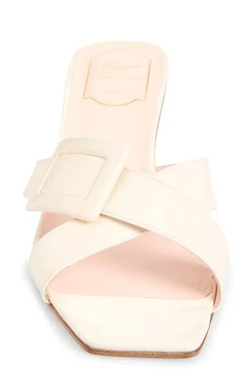 ROGER VIVIER Belle Vivier Crisscross Strap Block Heel Sandal - Cire
