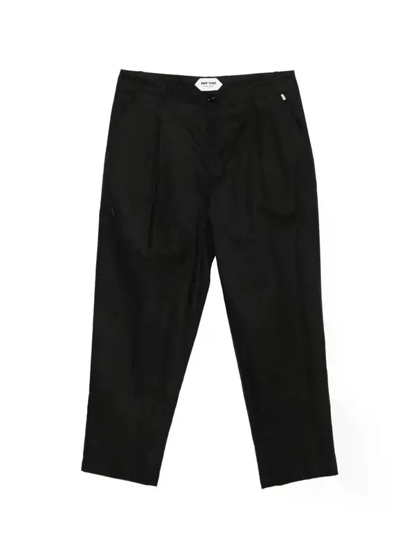 NEW YORK RESIDENT Andrew Pleated Cotton Trousers - Black