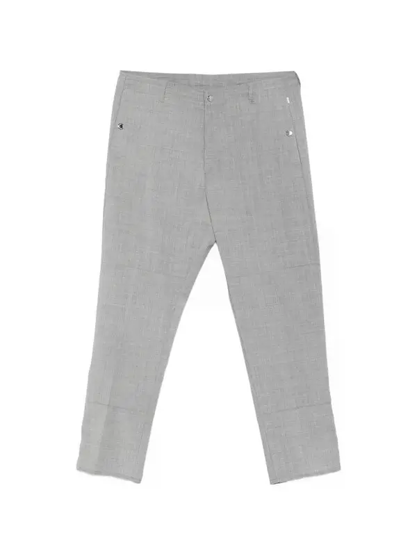 NEW YORK RESIDENT Lubbock Touch-strap Slub-texture Trousers - Grey