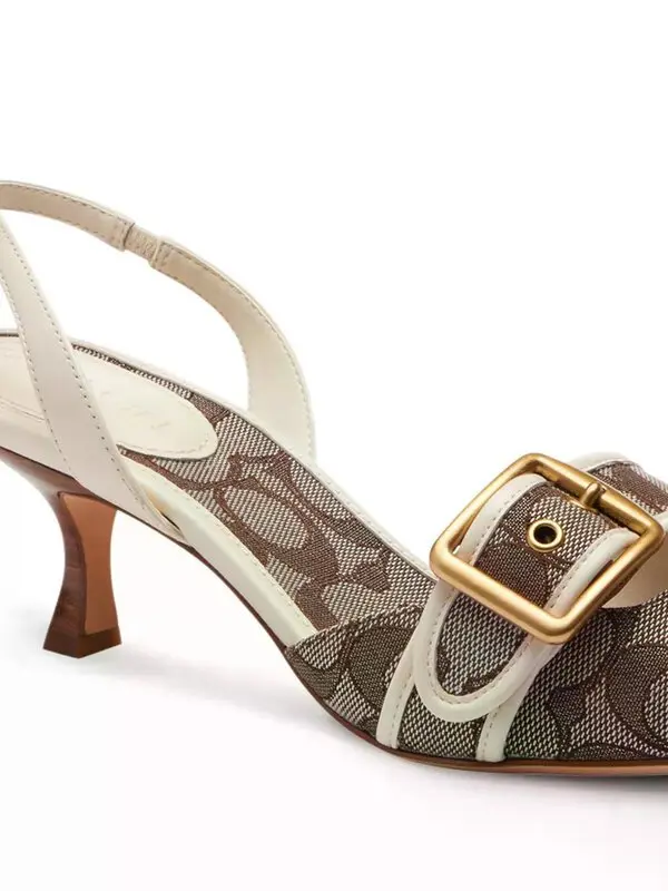 COACH Margot Buckle-detail Slingback Sandals - Brown
