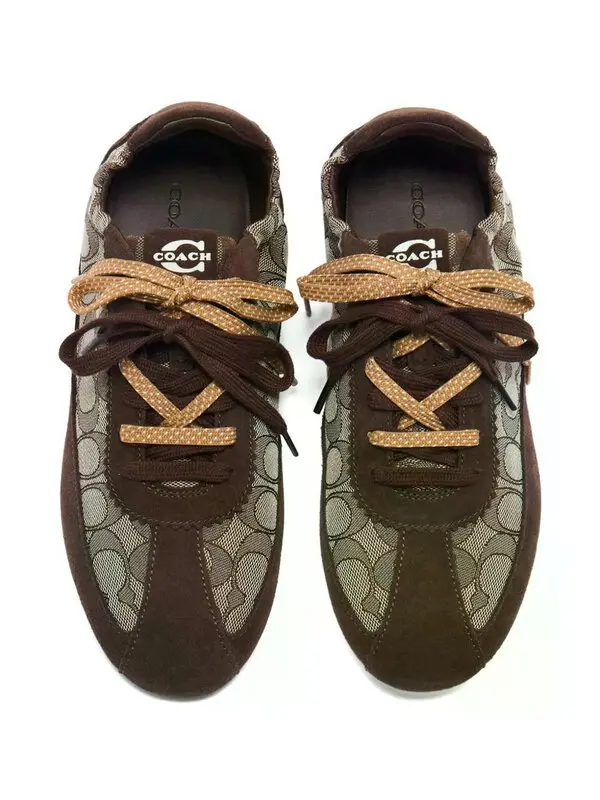 COACH Signature Monogram Suede Sneakers - Brown