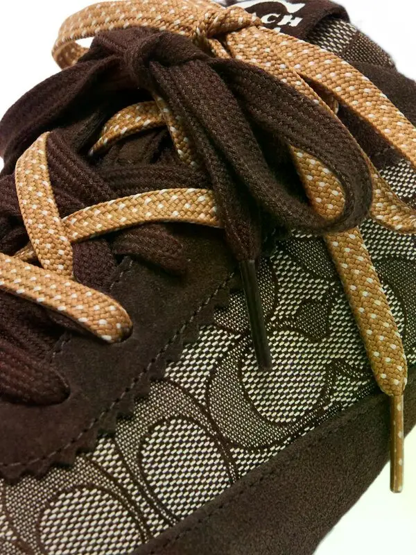 COACH Signature Monogram Suede Sneakers - Brown