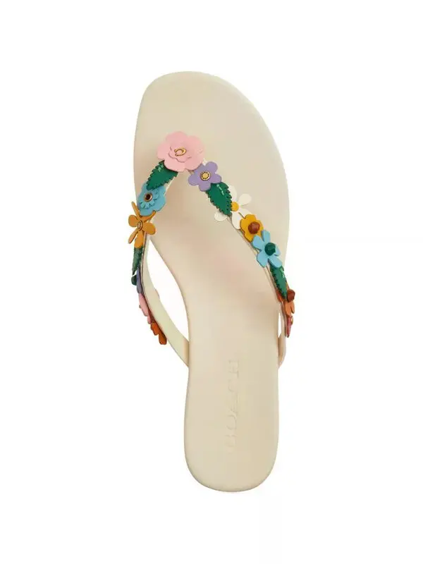 COACH Floral-appliqué Kitten-heel Sandals