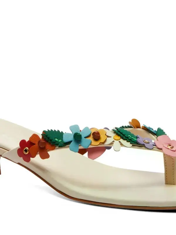 COACH Floral-appliqué Kitten-heel Sandals