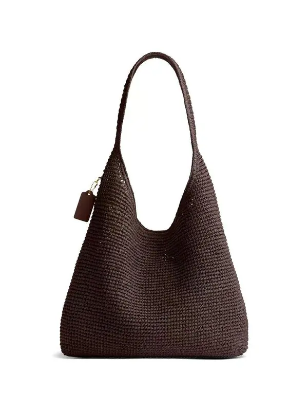 COACH Brooklyn Logo Woven Tote Bag - Brown