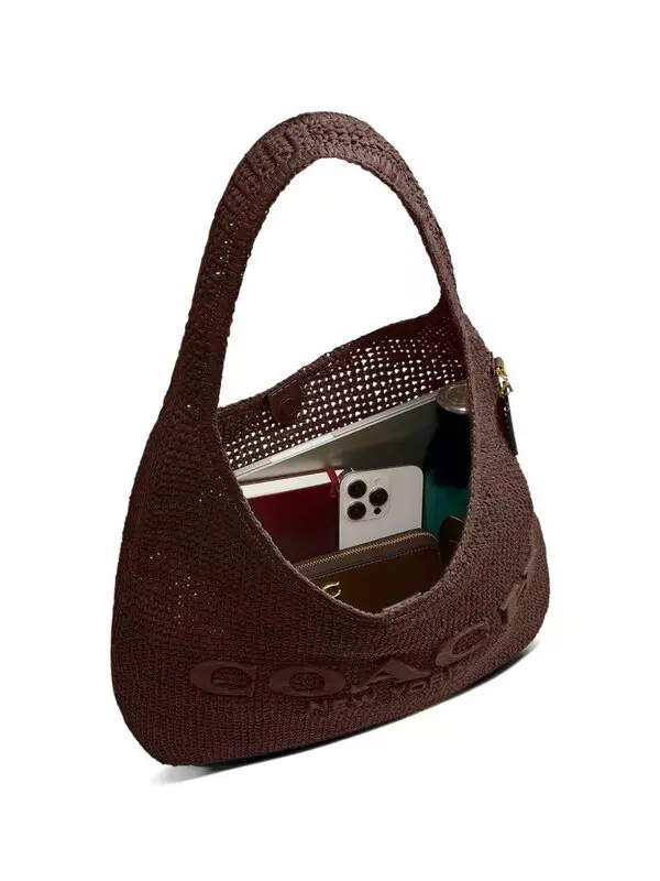 COACH Brooklyn Logo Woven Tote Bag - Brown