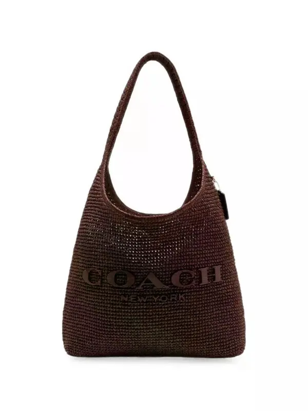 COACH Brooklyn Logo Woven Tote Bag - Brown