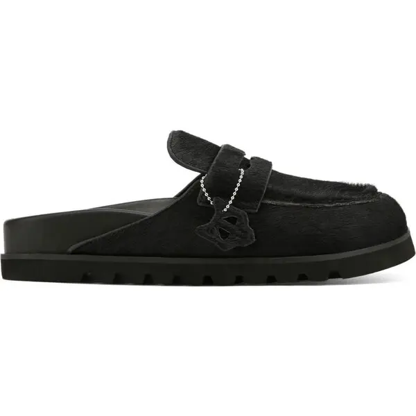 NAKED WOLFE Cordless Suede Mule - Black