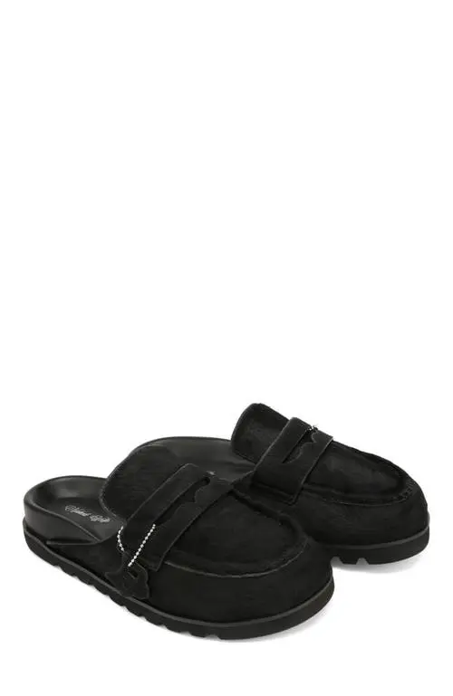 NAKED WOLFE Cordless Suede Mule - Black