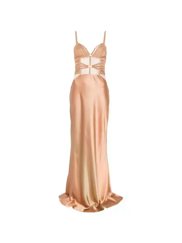 Elisabetta Franchi Corset-style Strappy Maxi Dress