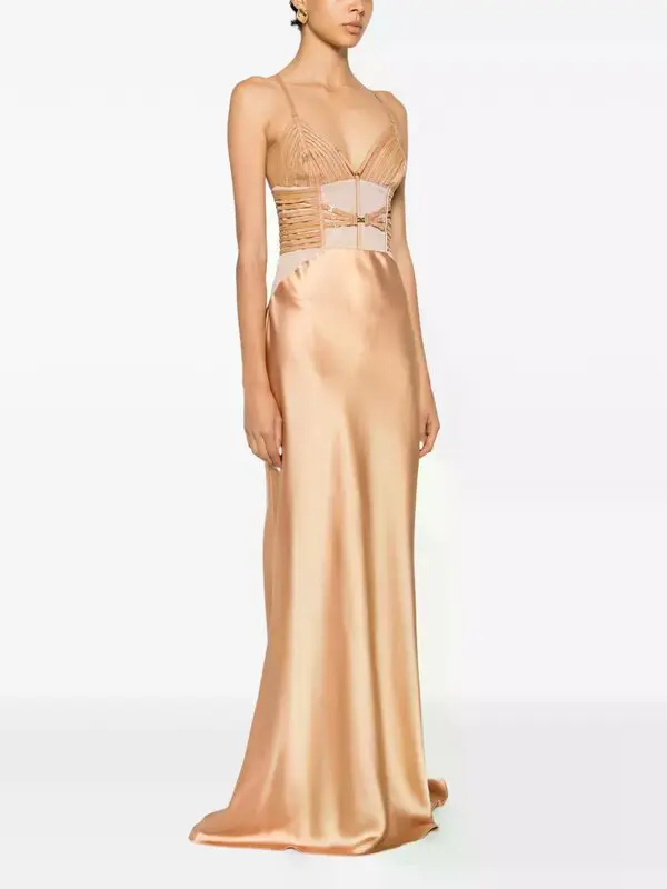 Elisabetta Franchi Corset-style Strappy Maxi Dress