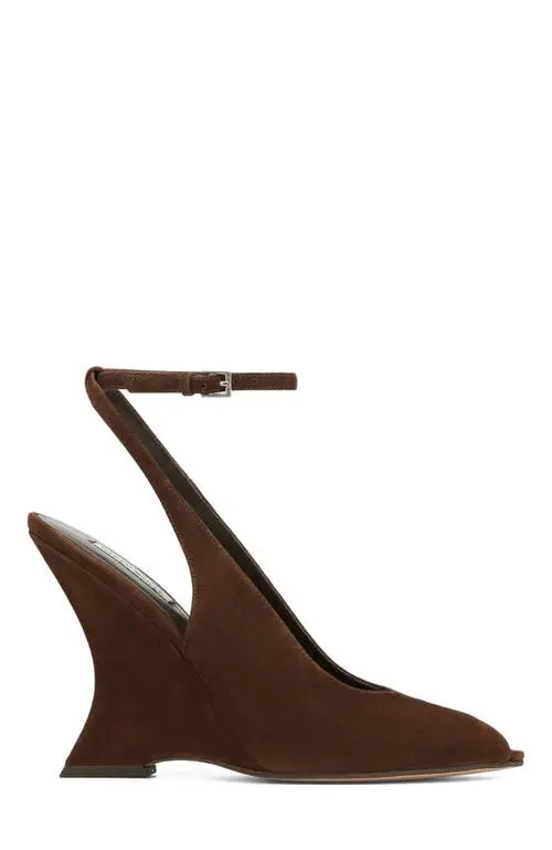 NAKED WOLFE Ronnie Wedge Slingbacks - Brown