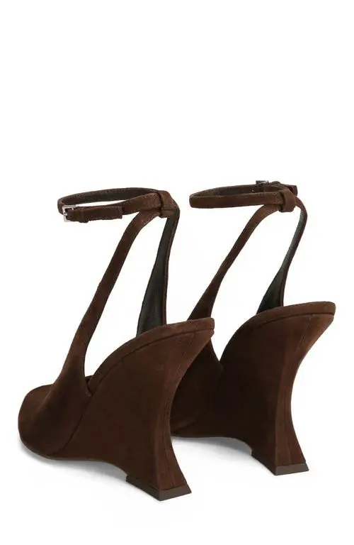NAKED WOLFE Ronnie Wedge Slingbacks - Brown