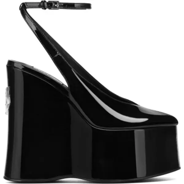 NAKED WOLFE Tansy Wedge - Black Patent Leather