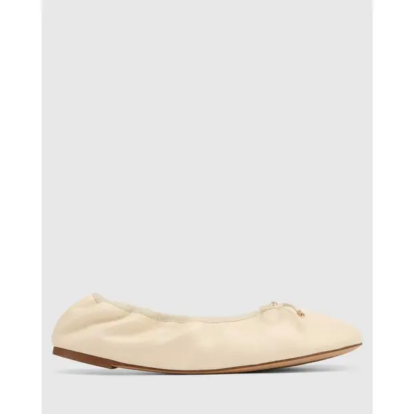 NAKED WOLFE Scrunch Ballet Flat - Cream