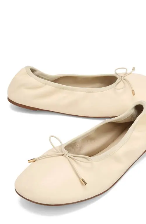 NAKED WOLFE Scrunch Ballerina Flats - Cream