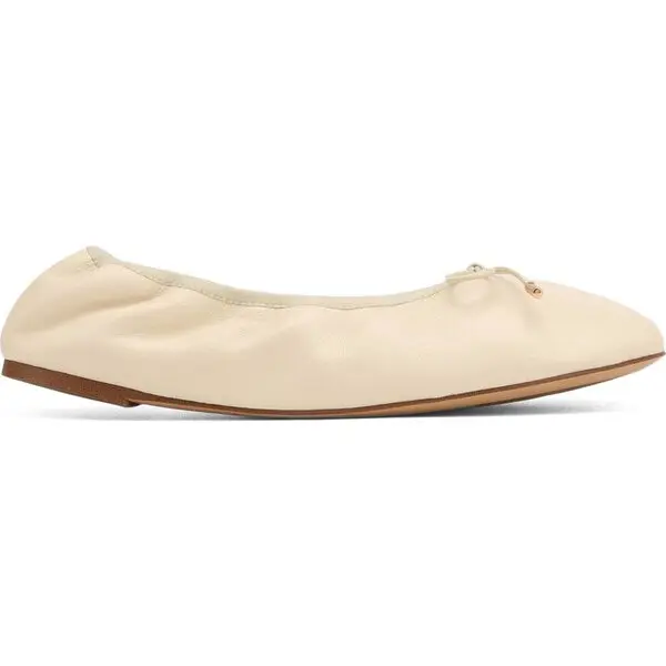 NAKED WOLFE Scrunch Ballerina Flats - Cream