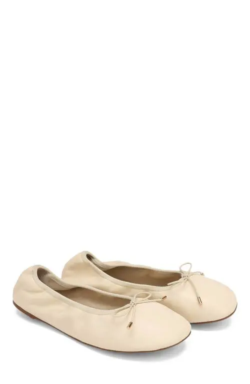 NAKED WOLFE Scrunch Ballerina Flats - Cream