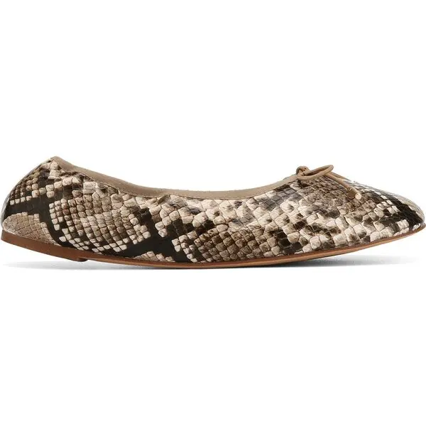 NAKED WOLFE Scrunch Leather Ballet Flats - Snake