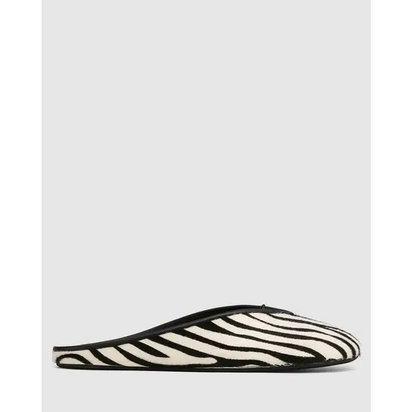 NAKED WOLFE Pippa Asymmetrical Ballet Flats - Zebra