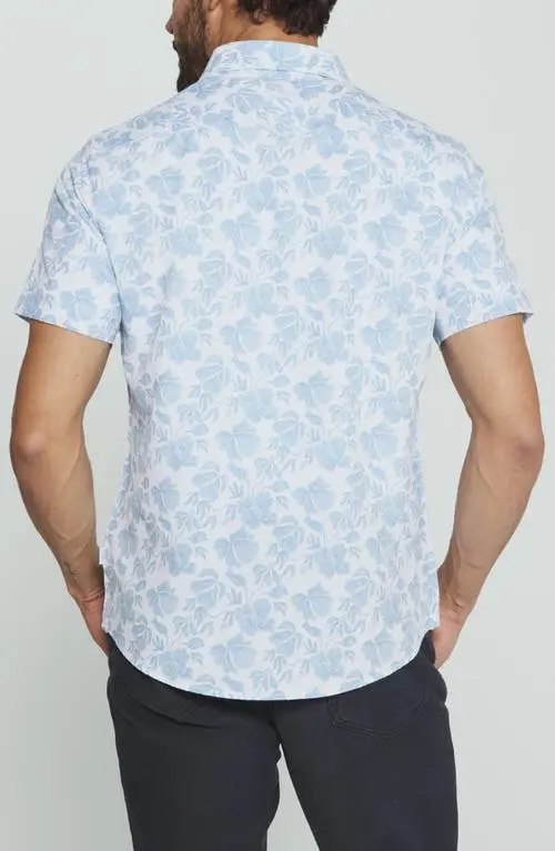 7 Diamonds Lucien Floral Short Sleeve Button-up Shirt - White
