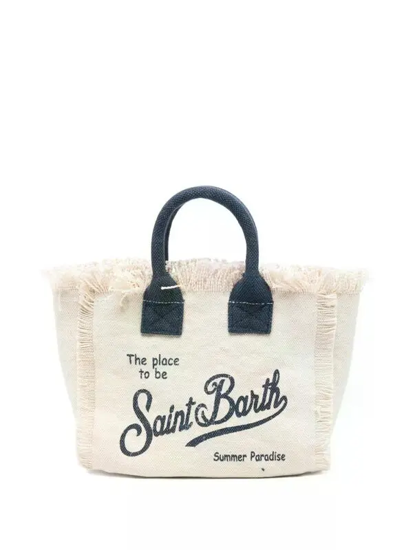 MC2 SAINT BARTH Frayed-edge Mini Bag - Neutrals