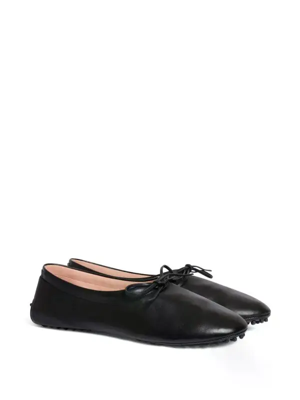 Alberta Ferretti Bow Ballet Flats - Black