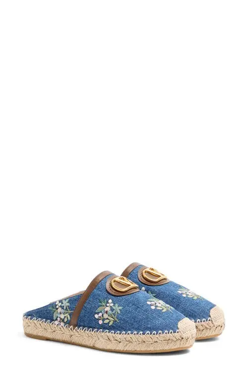 Valentino Garavani Vlogo Embroidered Espadrille Mule