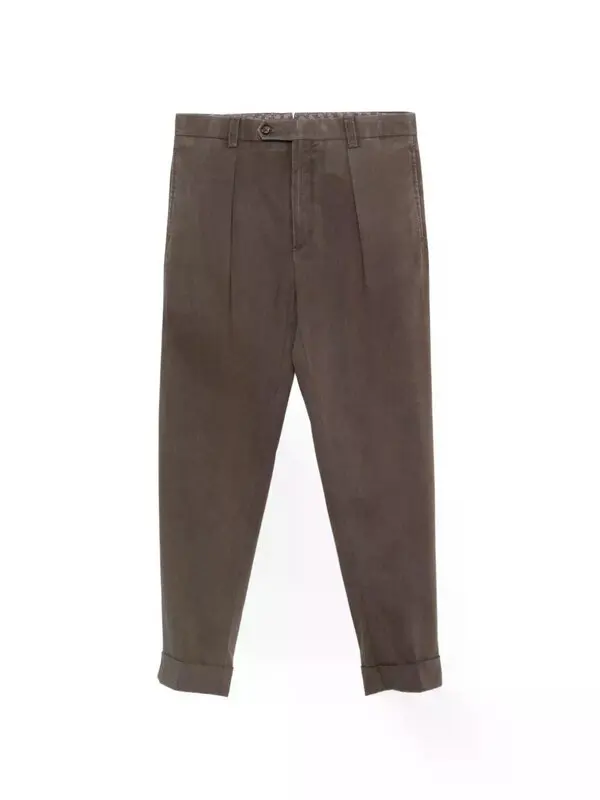 BERWICH Pleated Wool Trousers - Brown