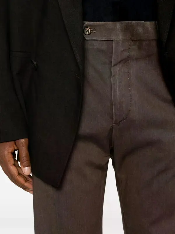 BERWICH Pleated Wool Trousers - Brown