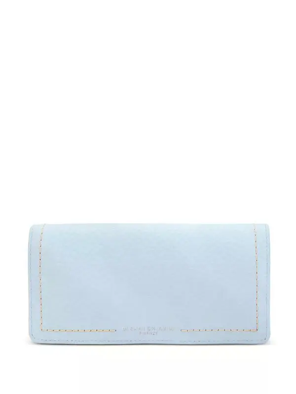 GIANNI CHIARINI Bubble Topstitched Wallet - Blue