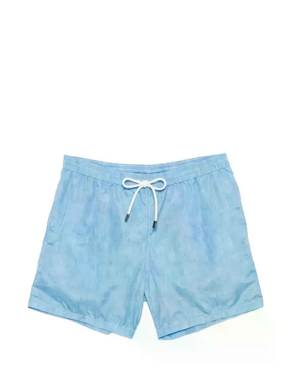 BARBA NAPOLI Floral-print Drawstring Swim Shorts - Blue