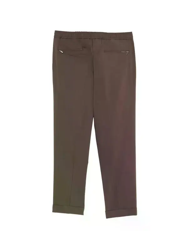 BARBA NAPOLI Drawstring-waist Turn-up Trousers