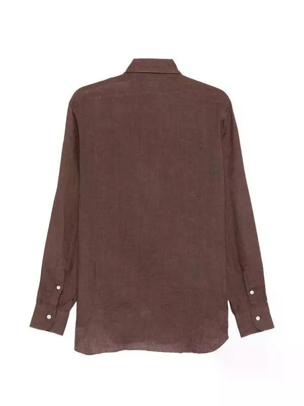 BARBA NAPOLI Slub-texture Shirt - Brown