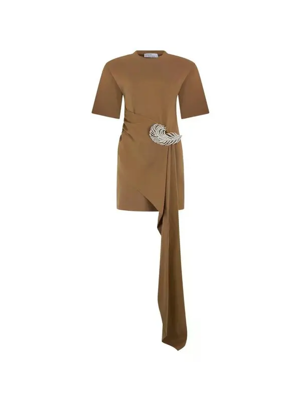 Giuseppe Di Morabito Embellished Draped Mini Dress