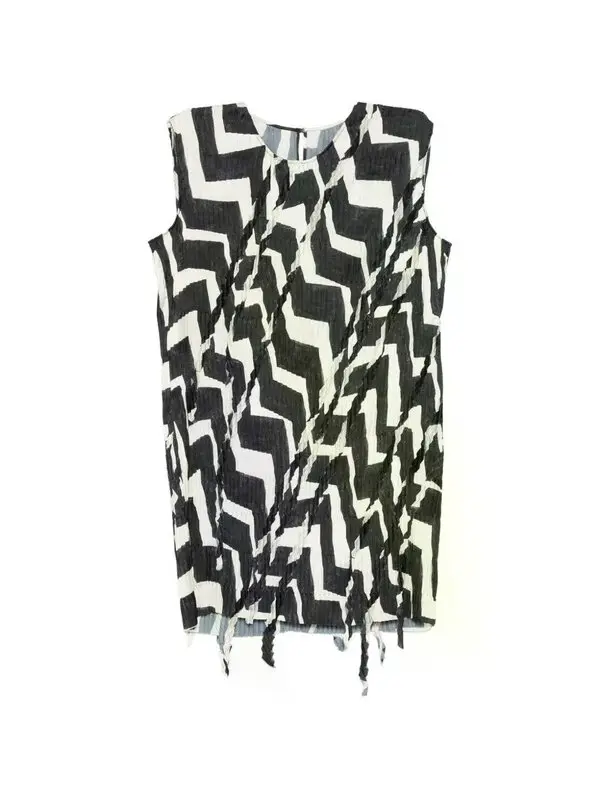 JNBY Zigzag-print Mini Dress - Black