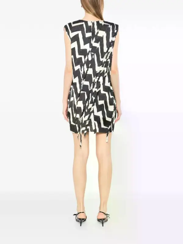 JNBY Zigzag-print Mini Dress - Black