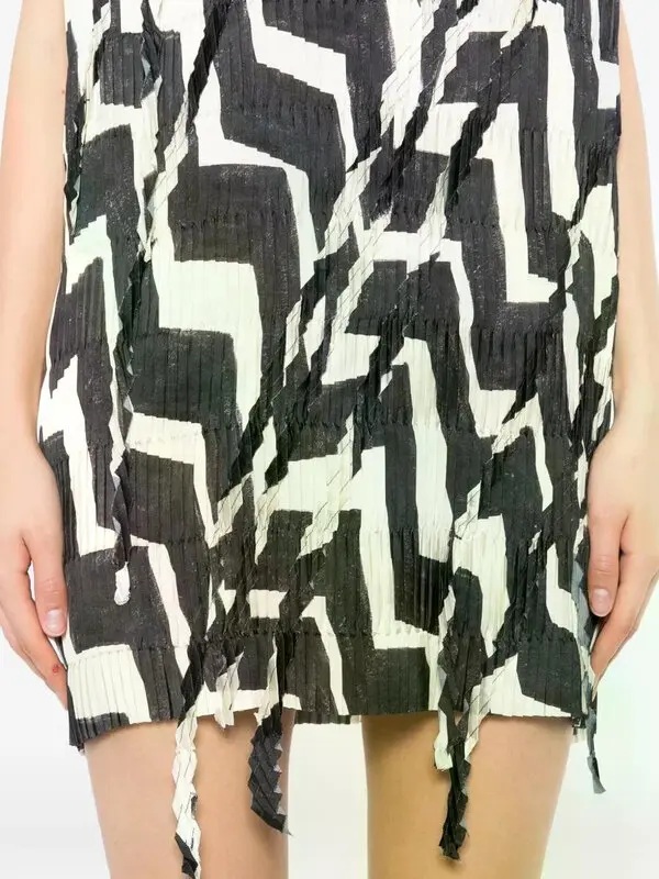 JNBY Zigzag-print Mini Dress - Black