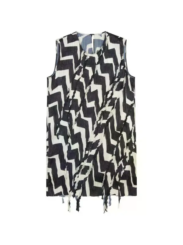 JNBY Zigzag-print Mini Dress - Black