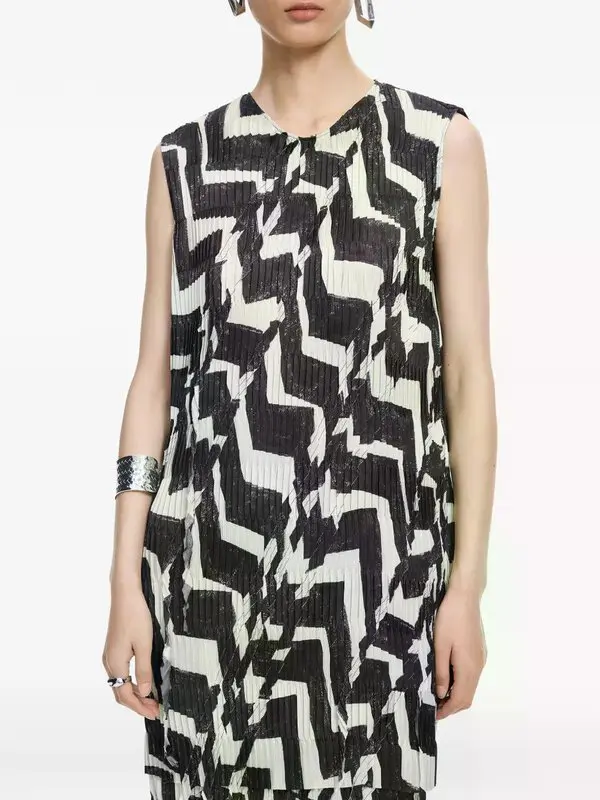 JNBY Zigzag-print Mini Dress - Black