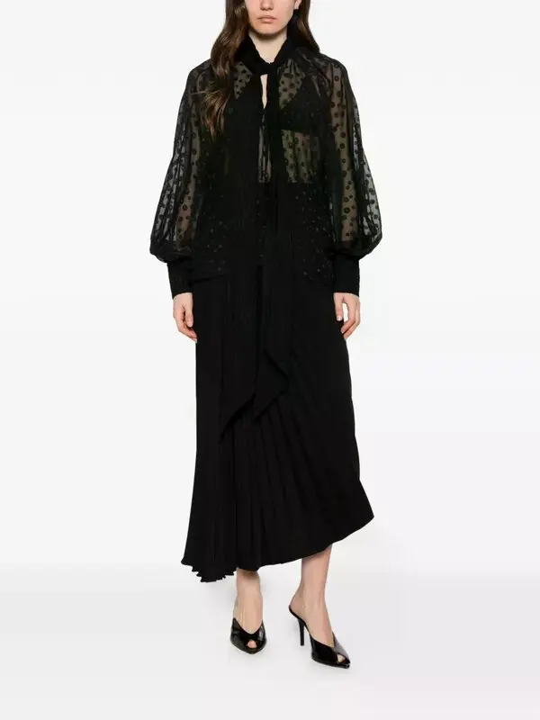 PARLOR Pleated Asymmetric Skirt - Black