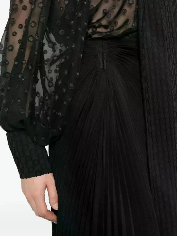 PARLOR Pleated Asymmetric Skirt - Black