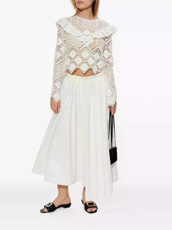 SELF-PORTRAIT Guipure-lace Ruffled Top