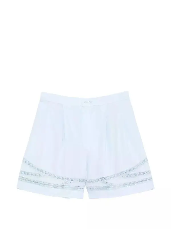 Ermanno Scervino Cotton Lace-trimmed Shorts - Blue