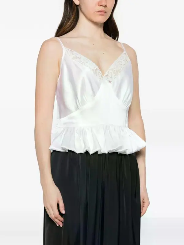PARLOR Lace-trim Peplum Top