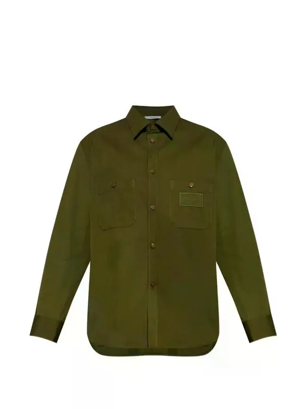 Givenchy Couture Seam Logo-patch Pocket-detail Cotton Shirt